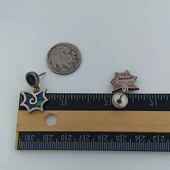 Vintage | Jewelry | 95 Silver Azurite Malachite Inlay Taxco Vintage ...